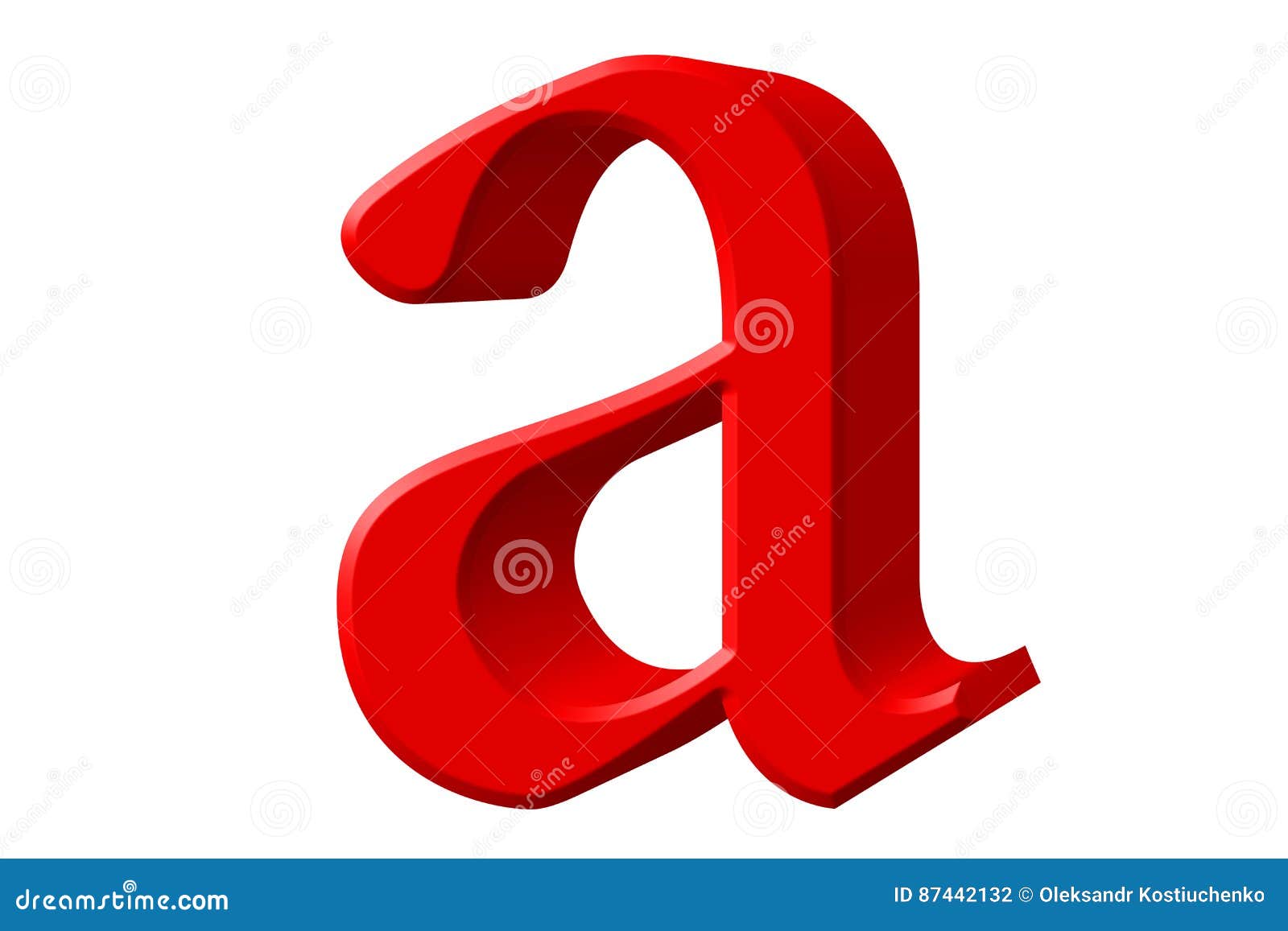 Lowercase Letter a, Isolated on White, with Clipping Path, 3D Il Stock ...