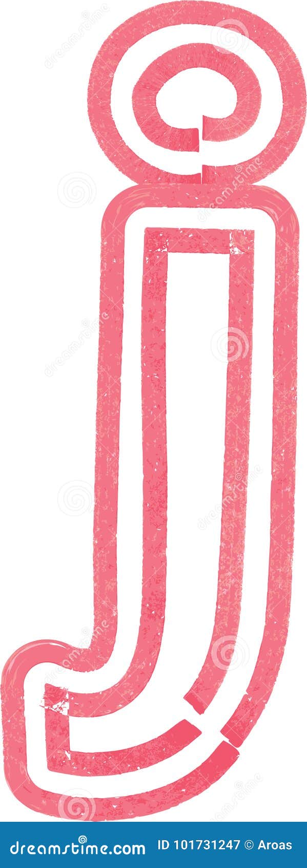 Lowercase Letter J Drawing with Red Marker Stock Vector - Illustration ...