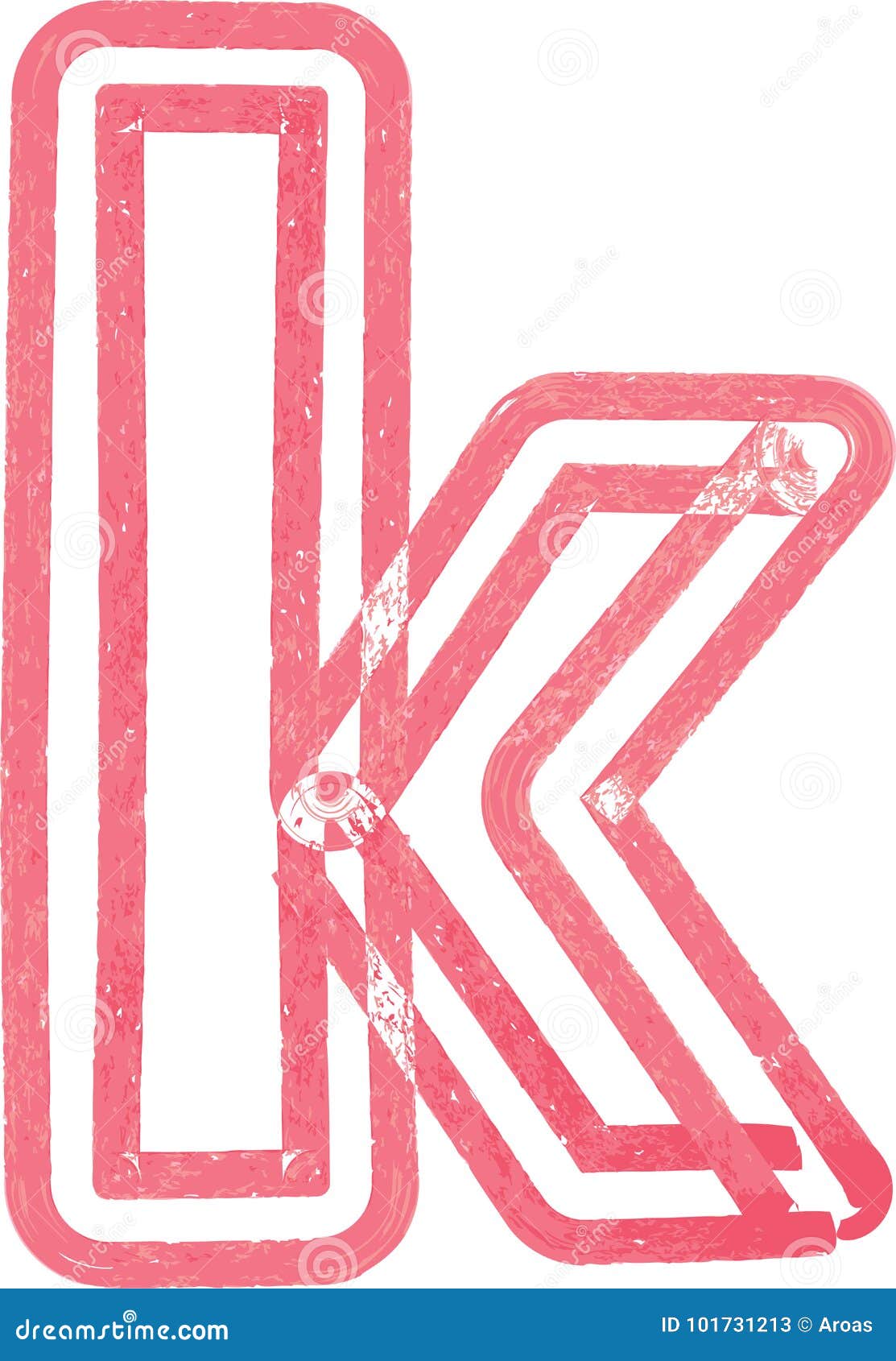 Lowercase Letter K Drawing with Red Marker Stock Vector - Illustration ...