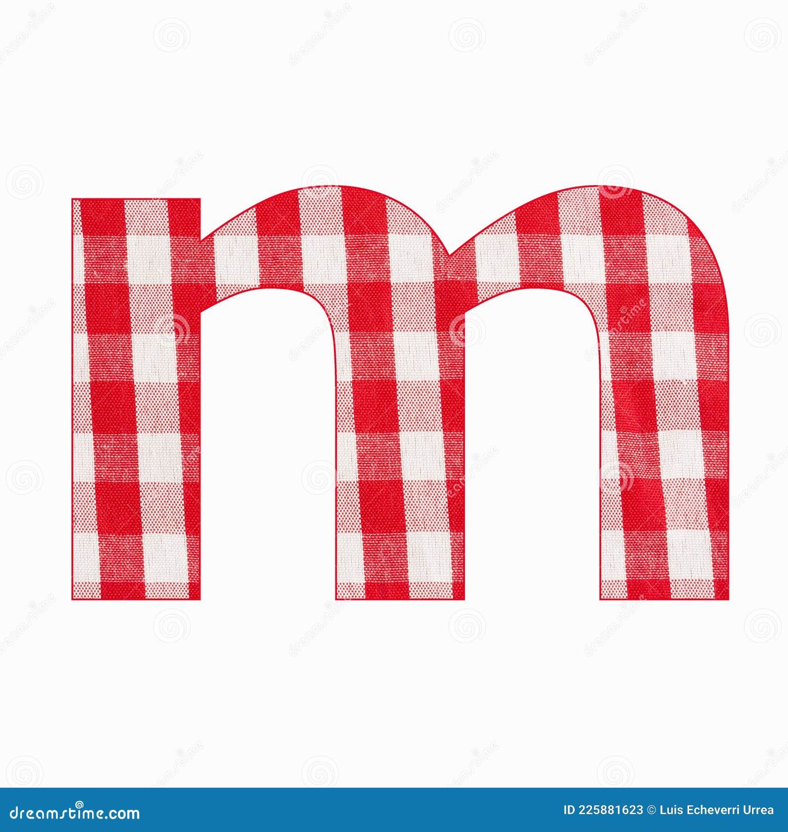 Lowercase Letter M of the Alphabet - Red Checkered Fabric Tablecloth ...
