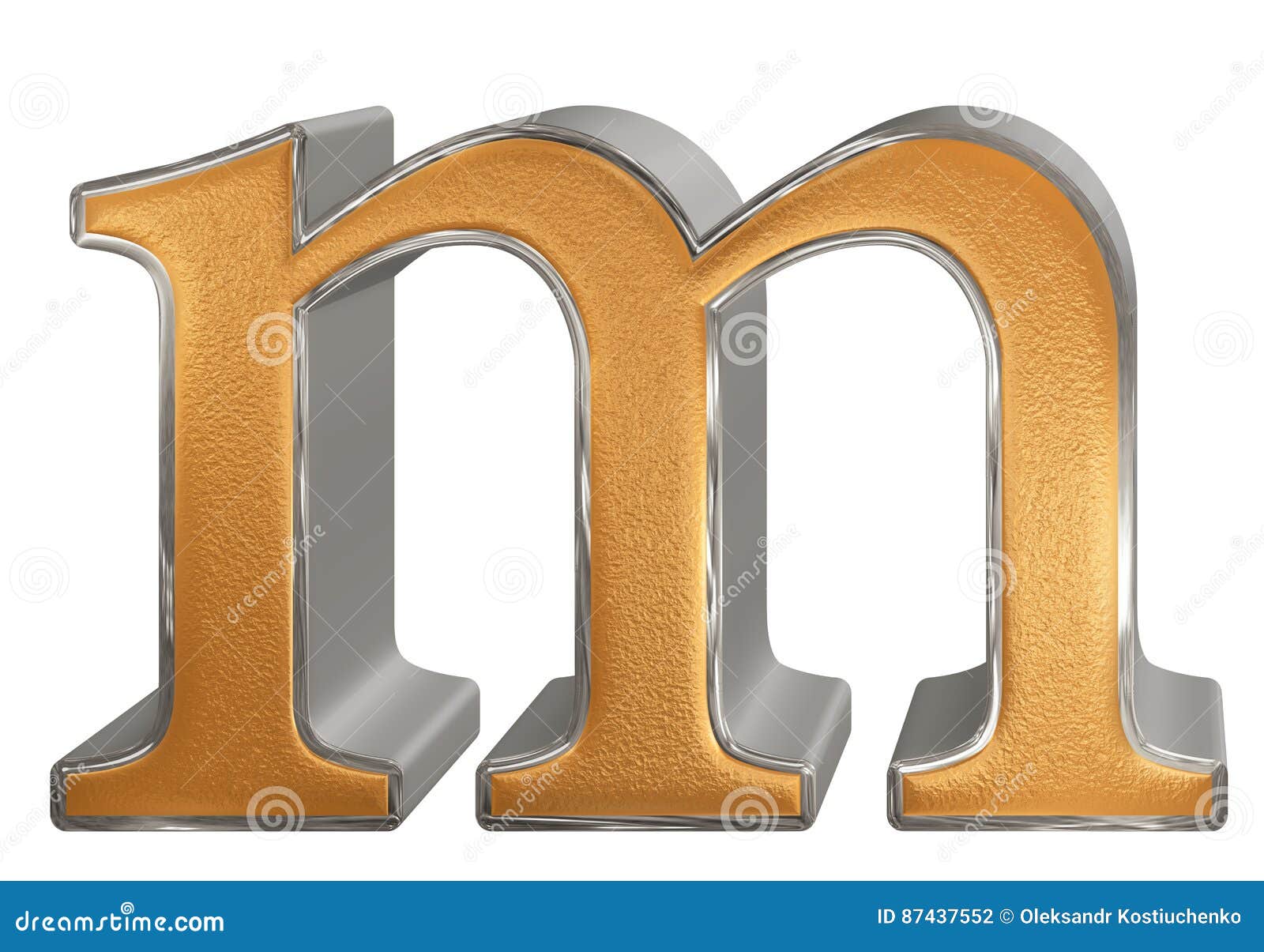 Lowercase Letter M, Isolated on White, with Clipping Path, 3D Il Stock ...