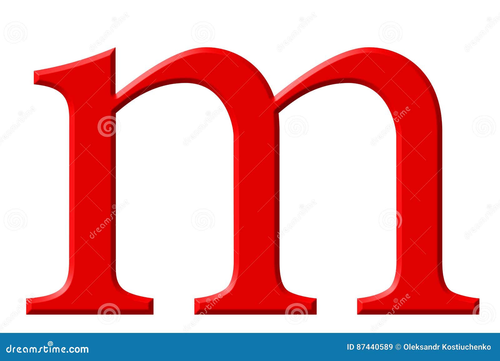 Lowercase Letter M, Isolated on White, with Clipping Path, 3D Il Stock ...