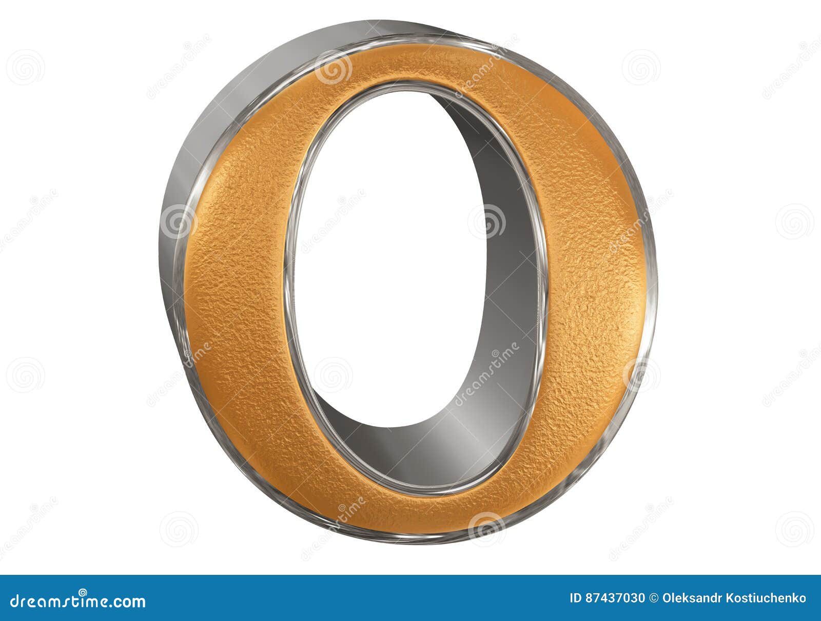Lowercase Letter O, Isolated on White, with Clipping Path, 3D Il Stock ...