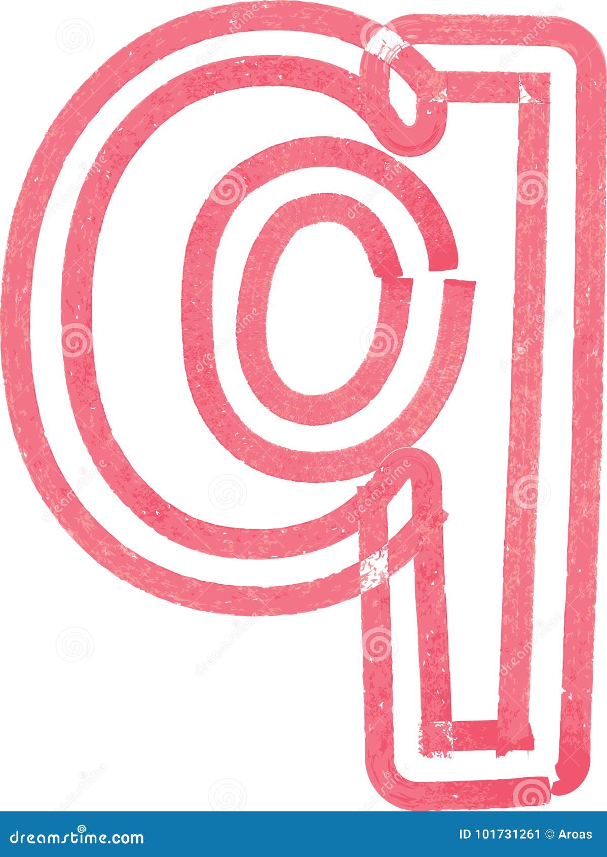 Lowercase Letter Q Drawing with Red Marker Stock Vector - Illustration ...