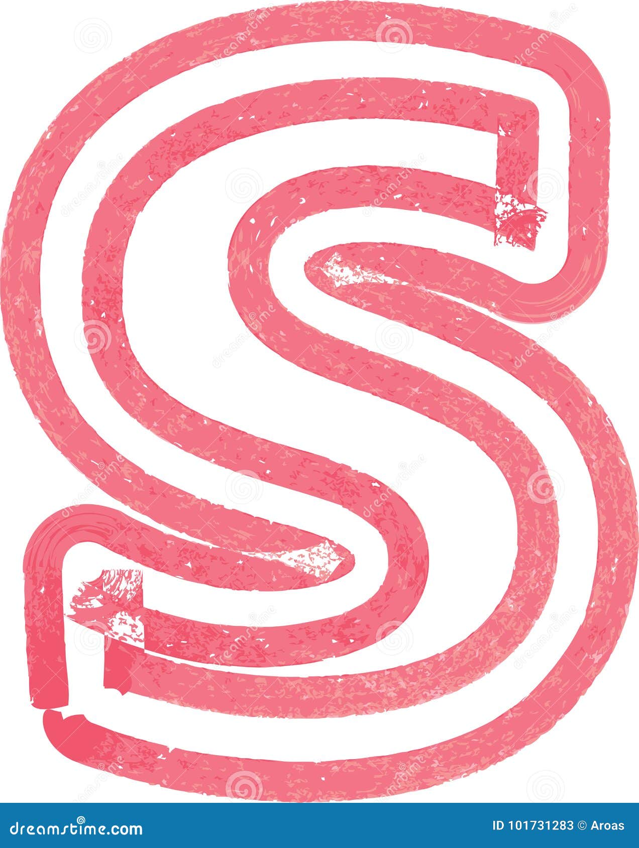 Lowercase Letter S Drawing with Red Marker Stock Vector - Illustration ...