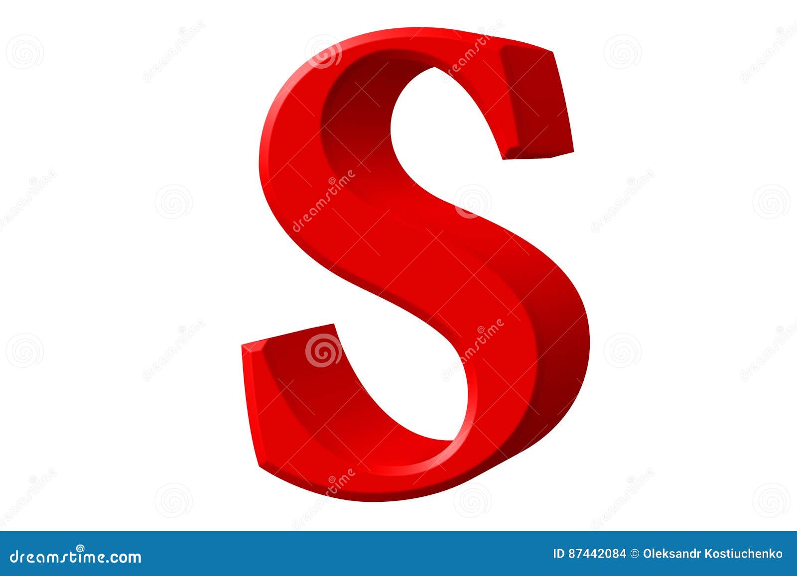 Lowercase Letter S, Isolated on White, with Clipping Path, 3D Il Stock ...