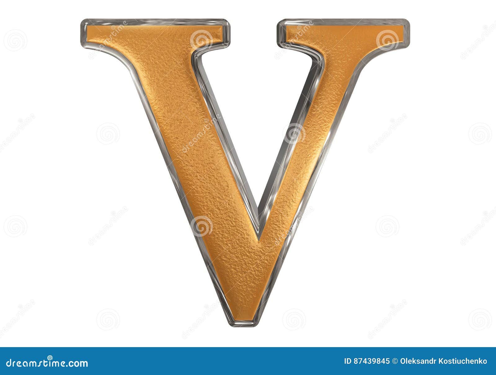 Lowercase Letter V, Isolated on White, with Clipping Path, 3D Il Stock ...