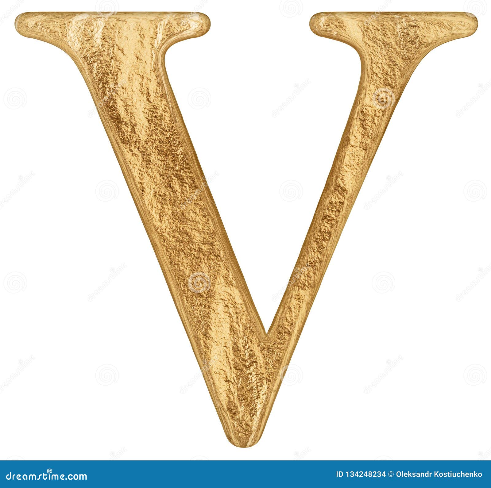 Lowercase Letter V, Isolated on White, 3D Render Stock Illustration ...