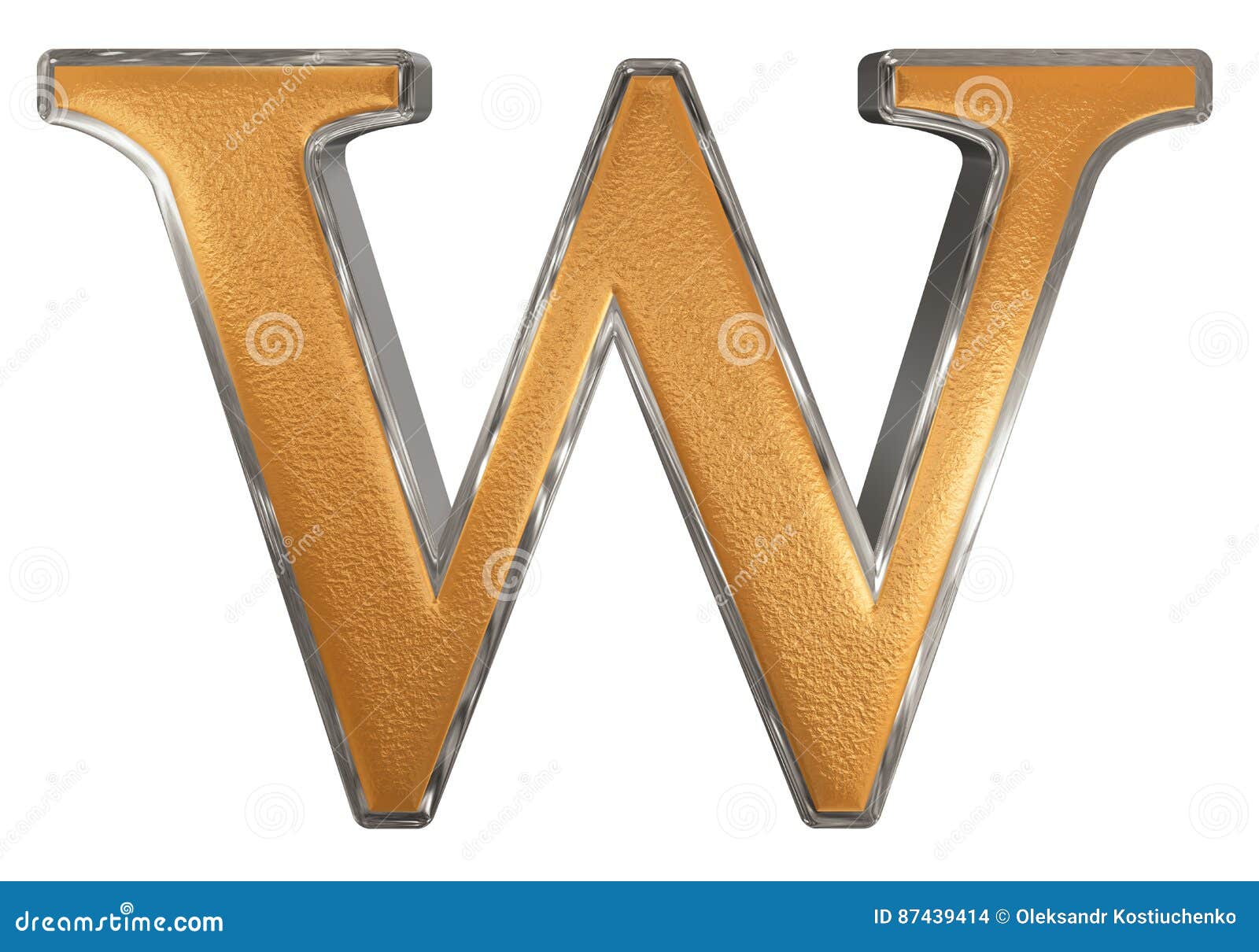 Lowercase Letter W, Isolated on White, with Clipping Path, 3D Il Stock ...