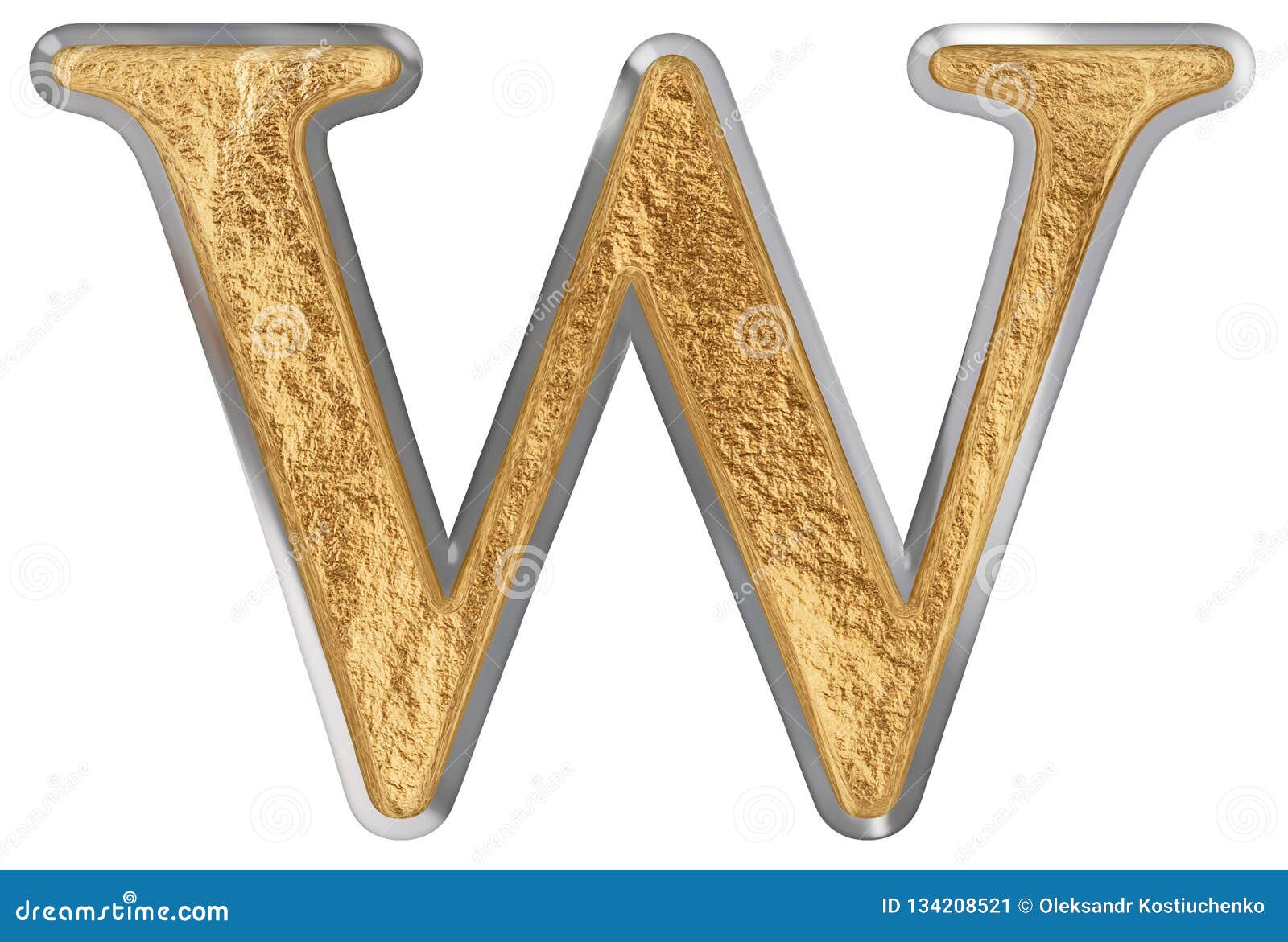 Lowercase Letter W, Isolated on White, 3D Render Stock Illustration ...