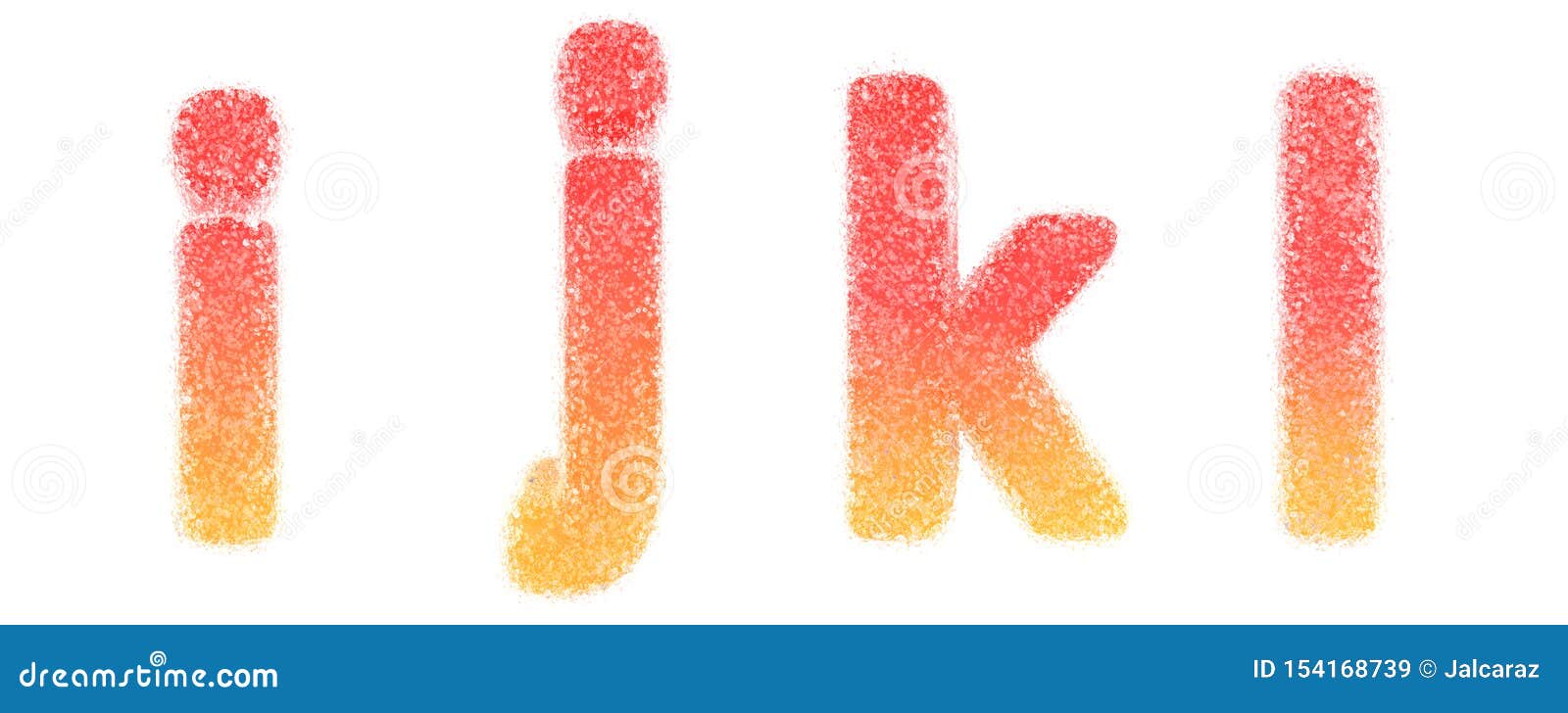 Lowercase Letters I-j-k-l. Candy Alphabet Collection Stock Illustration ...