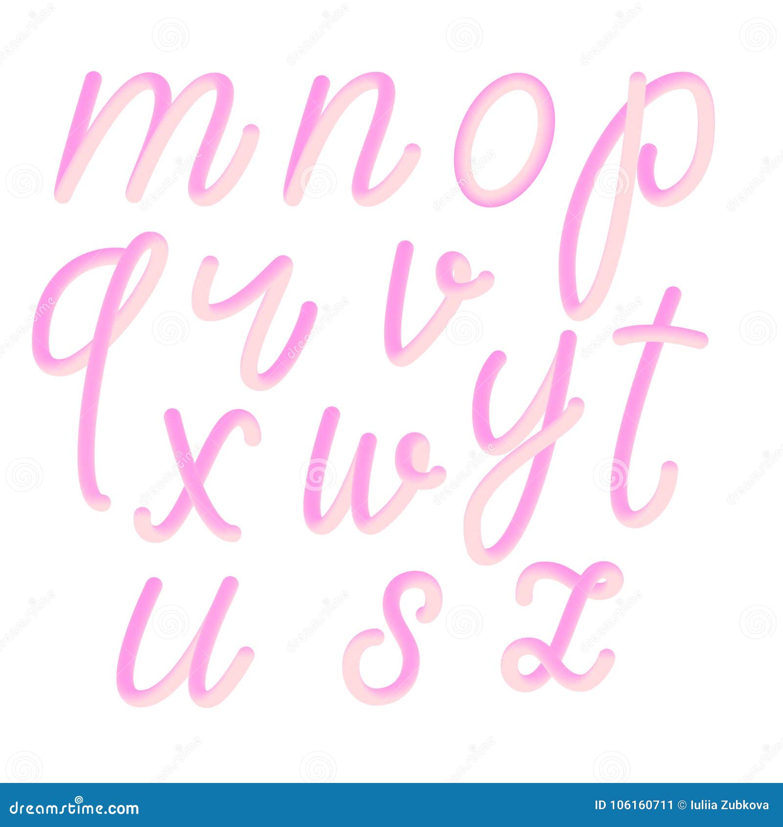 Lowercase Red Hand Drawn 3D Letters on White Background Stock Vector ...