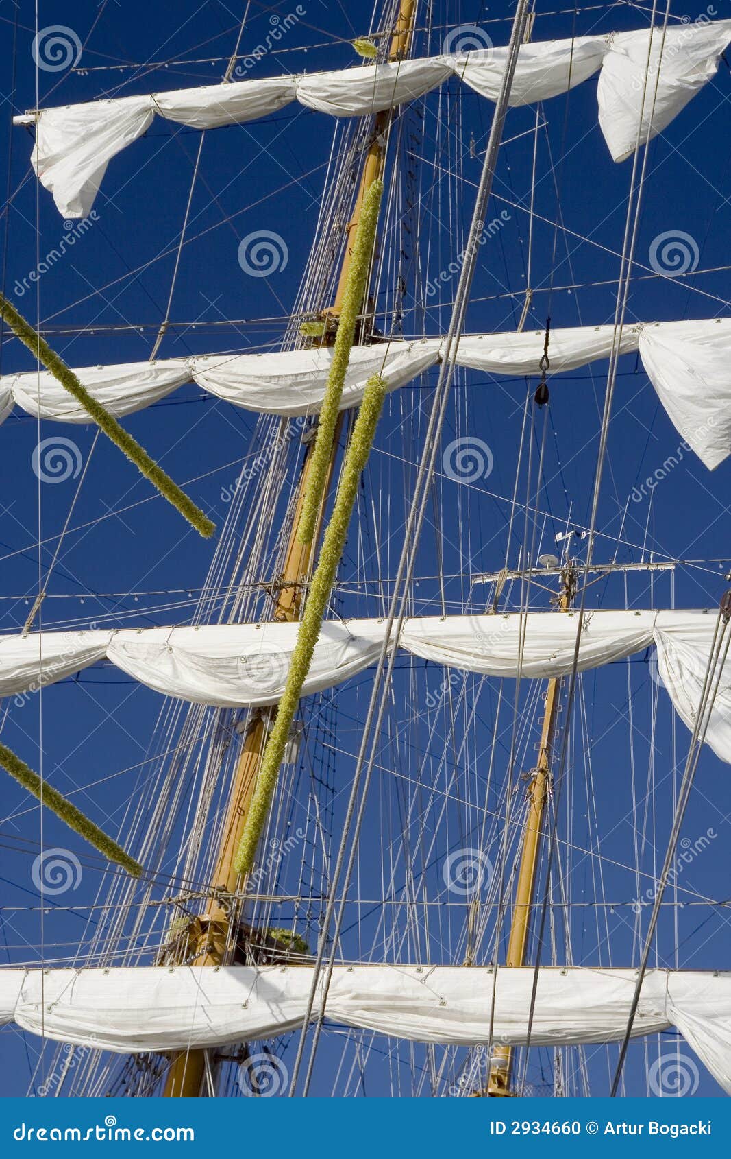 Lowered Sails stock photo. Image of boat, nautical, yachting - 2934660