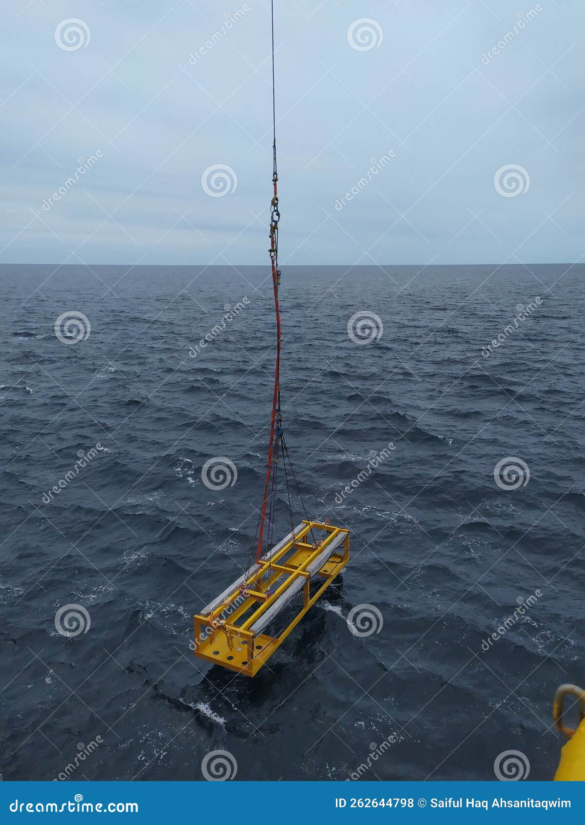 Lowering Down Anode Sled To the Water Stock Photo - Image of anode ...