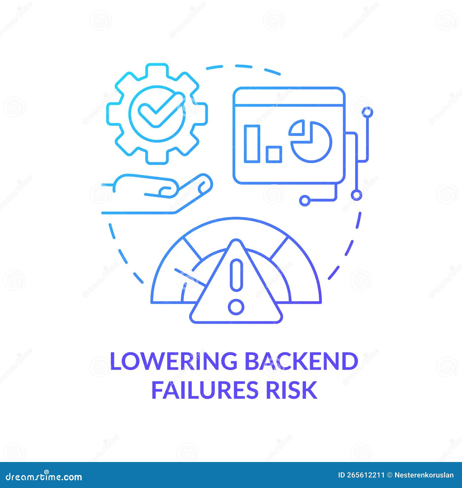 Lowering Backend Failures Risk Blue Gradient Concept Icon Stock ...