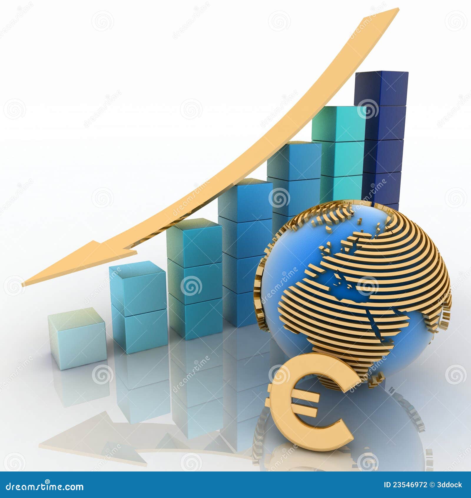 Lowering chart with euro stock illustration. Illustration of national ...