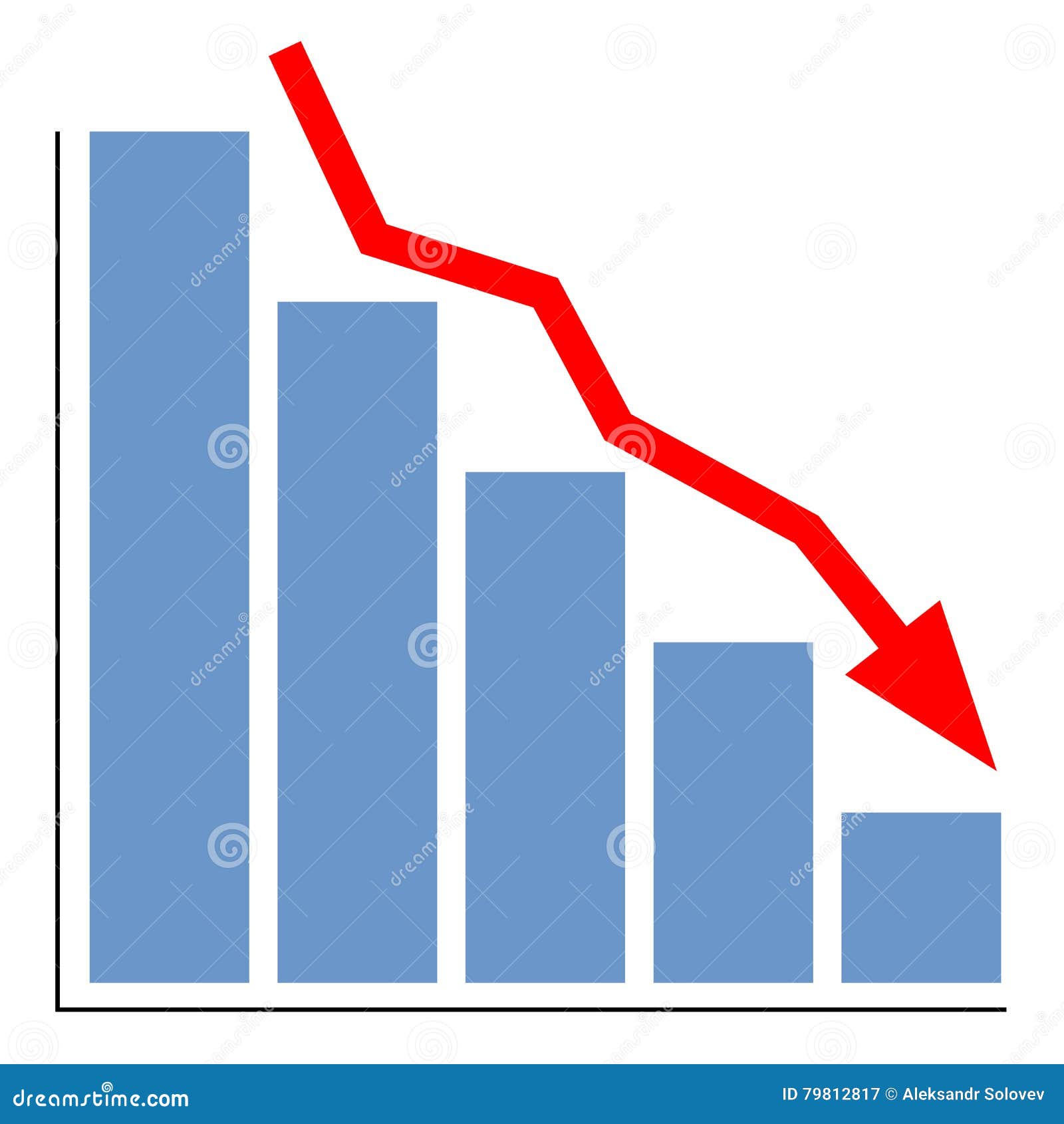 Lowering Chart With A Pointer On A Background A Globe Royalty-Free ...