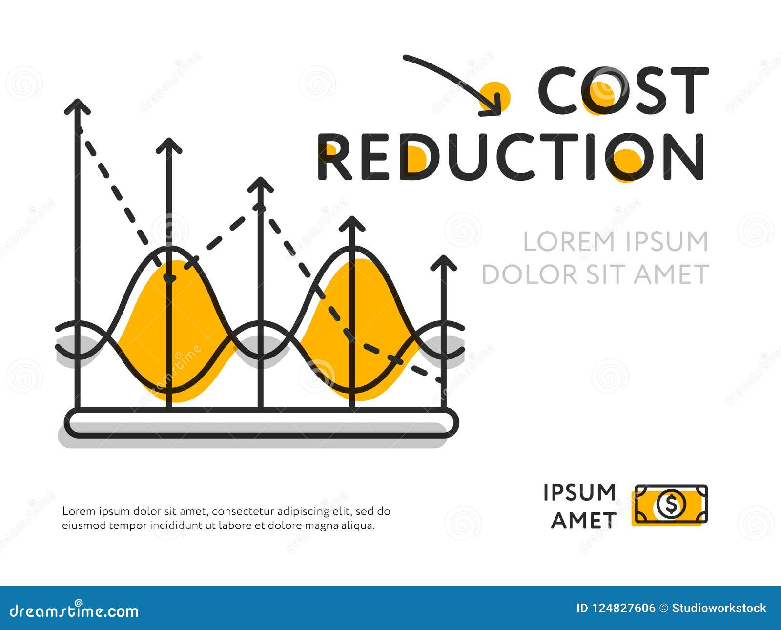 Colorful Template Representing Cost Reduction Stock Illustration ...