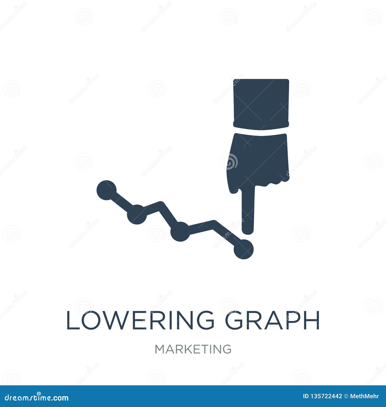 Lowering Graph Illustration With A Red Arrow Lower, Infographic ...