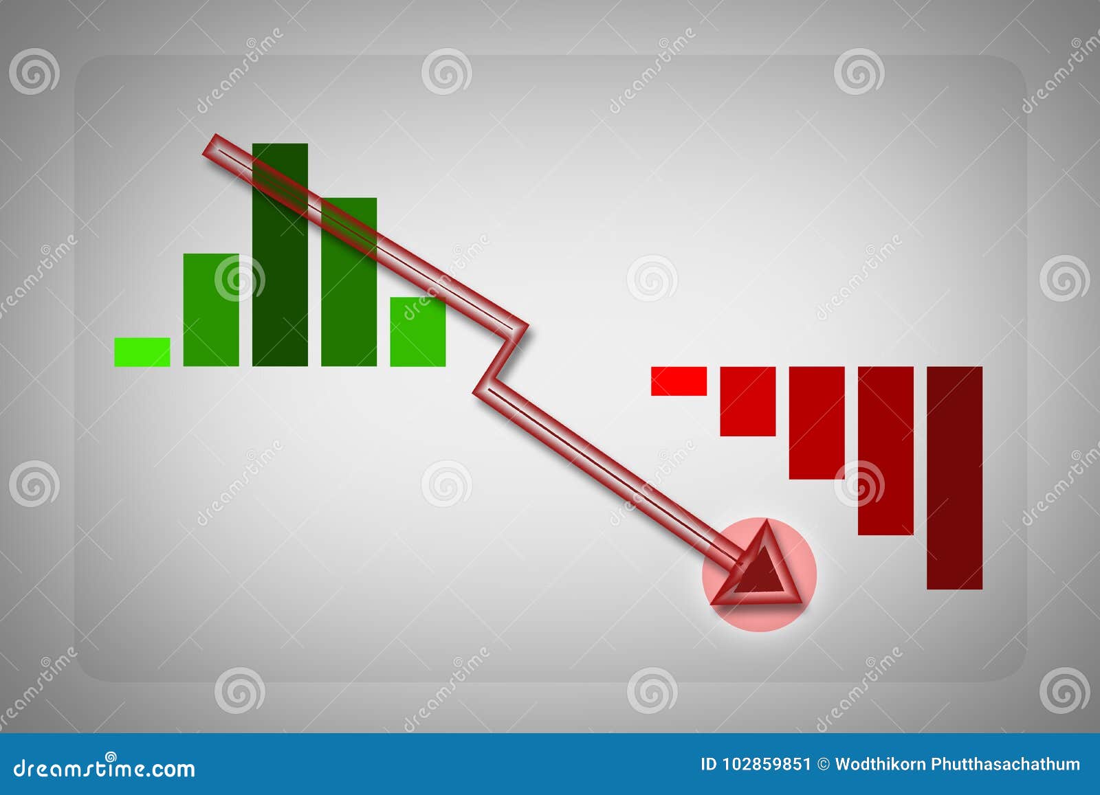 Lowering Graph Illustration With A Red Arrow Lower, Infographic ...