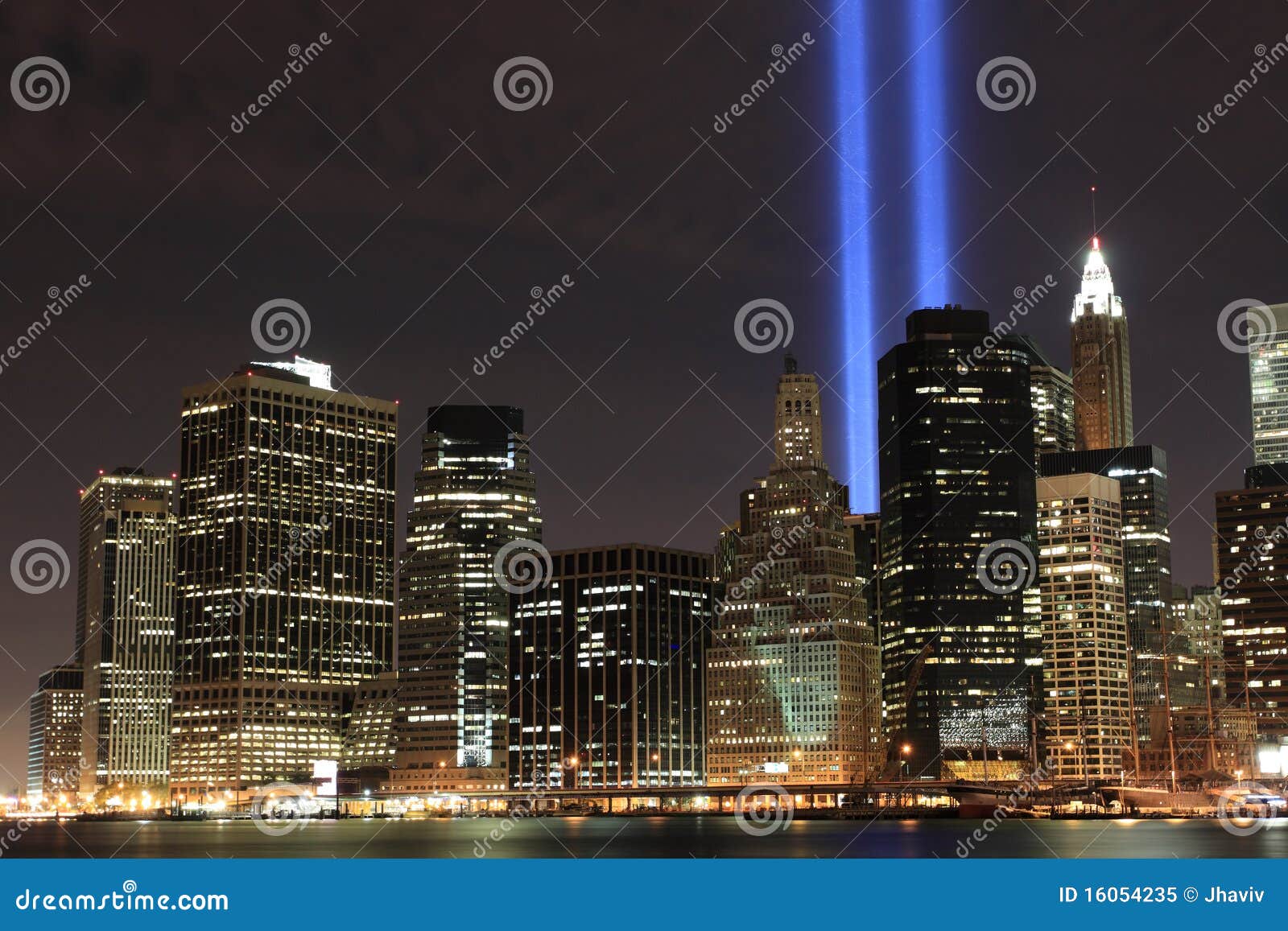 Lowers Manhattan Skyline and the Towers of Lights Editorial Image ...
