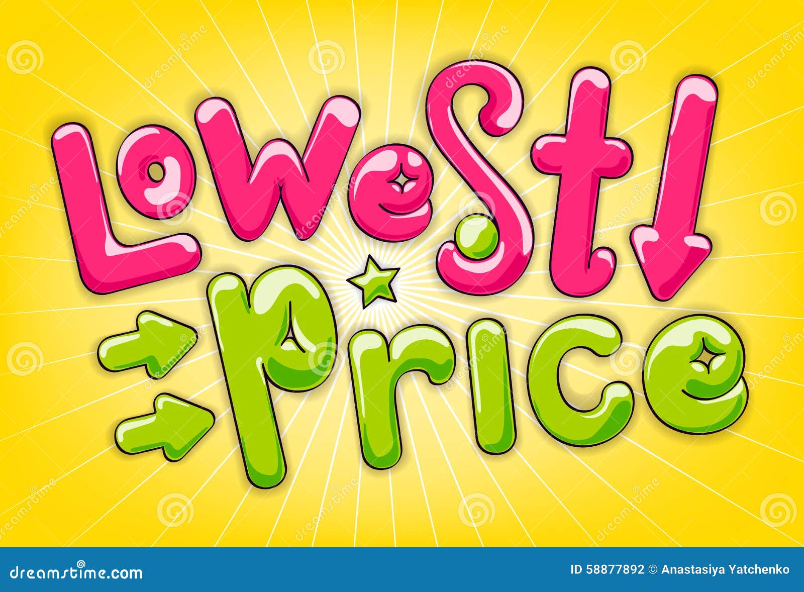 Lowest price lettering stock vector. Illustration of funny - 58877892