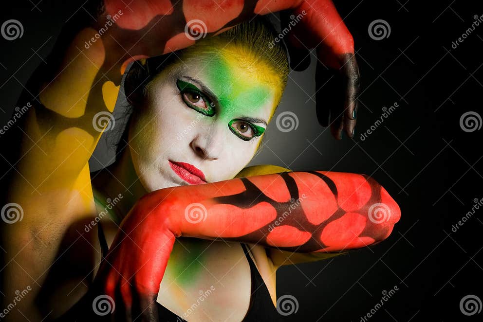 Lowkey bodypainting stock photo. Image of attractive - 18287488