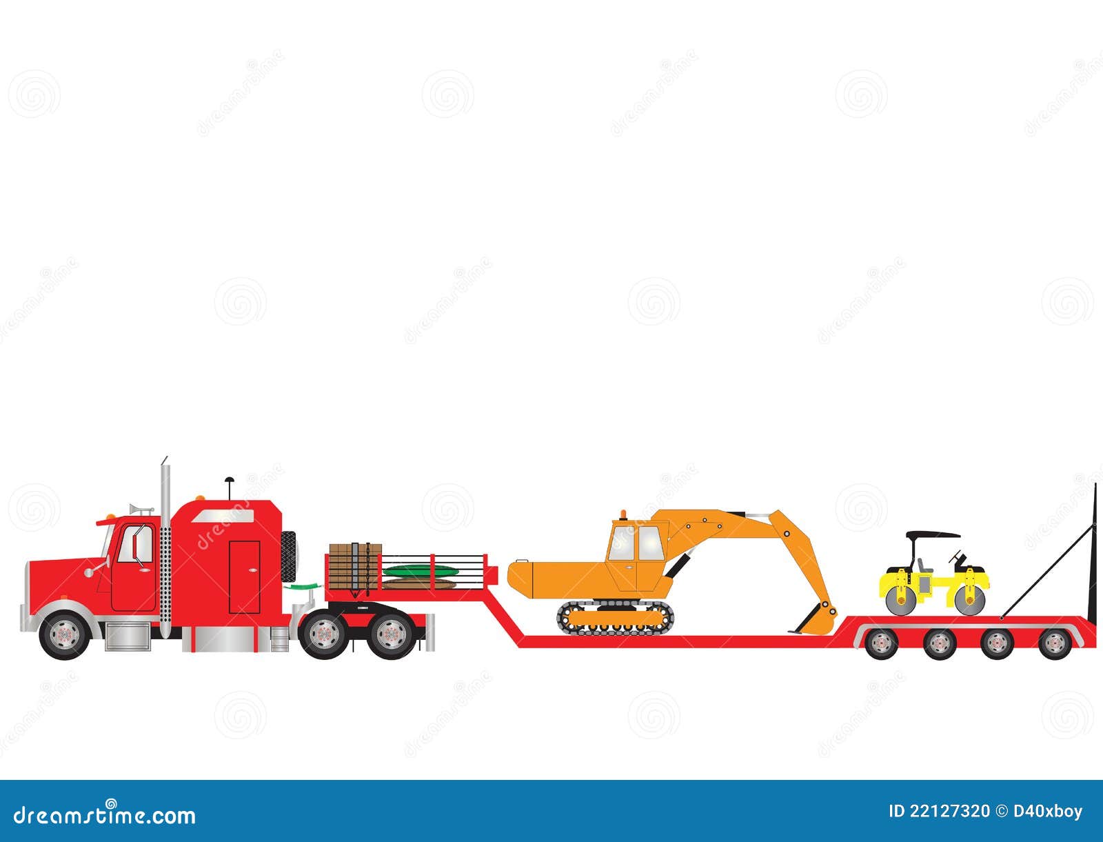 Lowloader stock vector. Illustration of semitrailer, equipment - 22127320