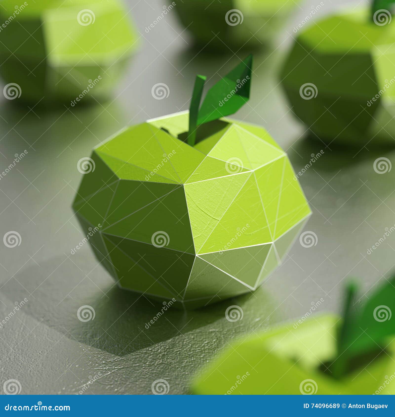 Lowpoly Apple Fruits 3D Rendering Stock Image - Image of menu ...