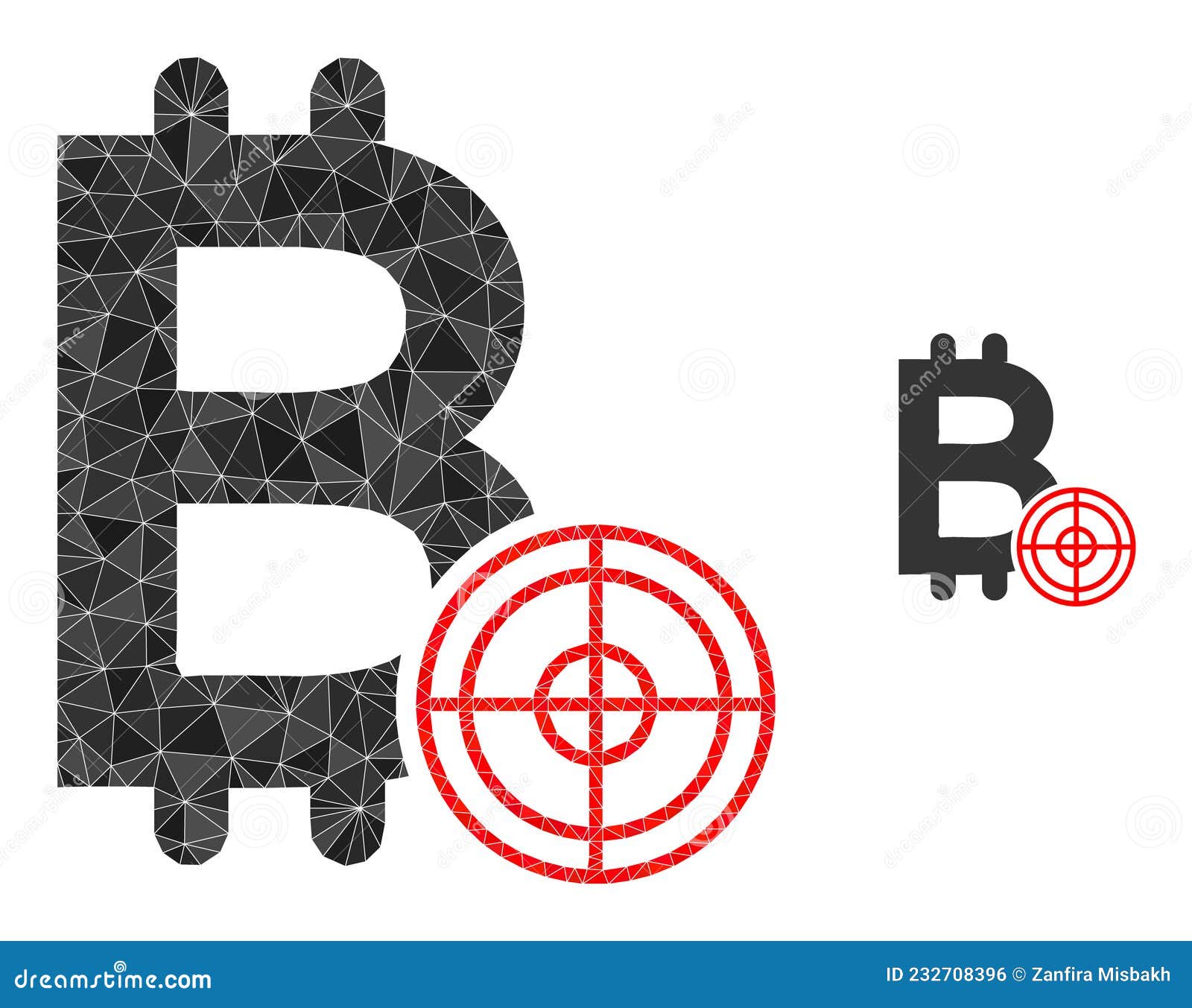 Vector Lowpoly Bitcoin Target Icon Stock Vector - Illustration of flat ...