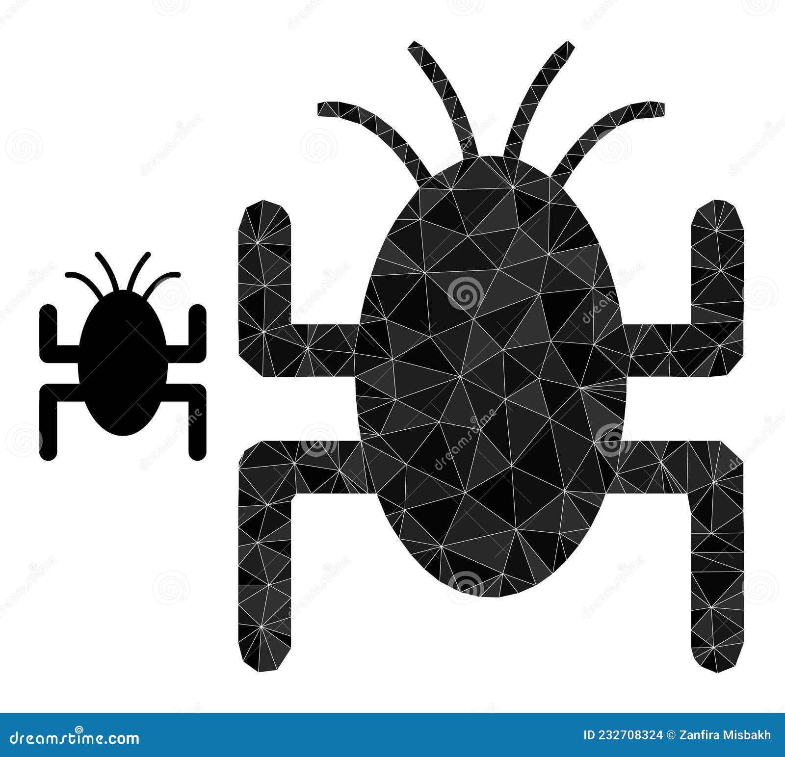 Vector Polygonal Bug Tick Icon Stock Vector - Illustration of abstract ...