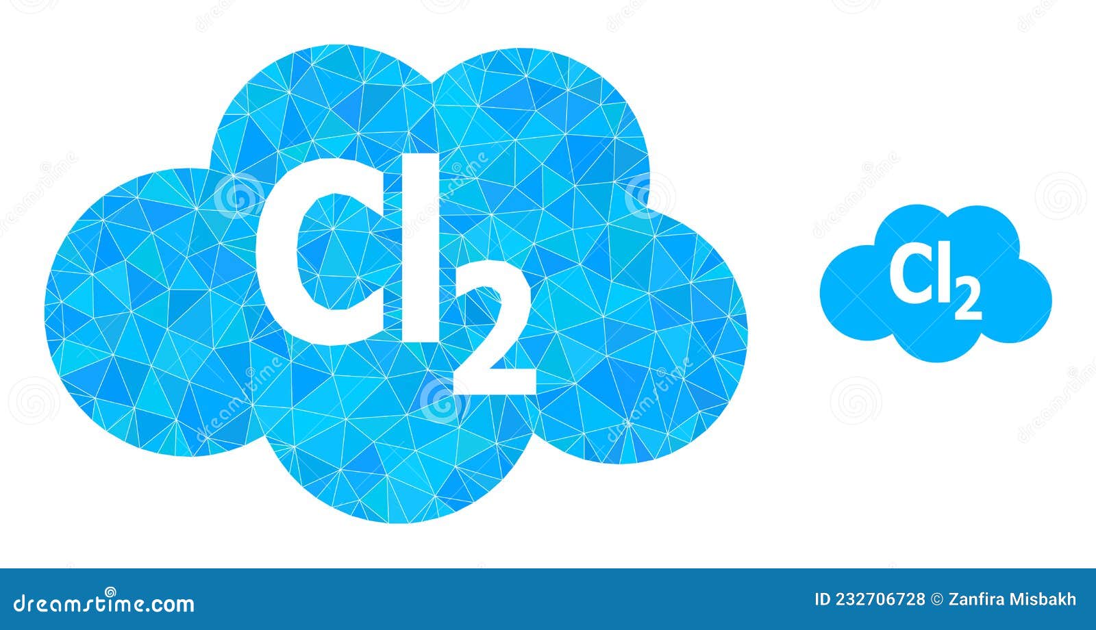 Vector Polygonal Chlorine Cloud Icon Stock Vector - Illustration of ...