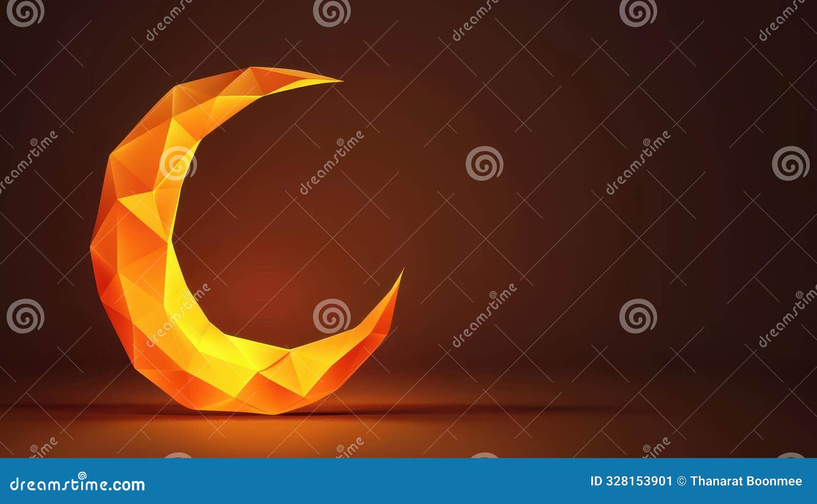 A Lowpoly Crescent Moon Design Against A Dark Backdrop, Merging Modern ...