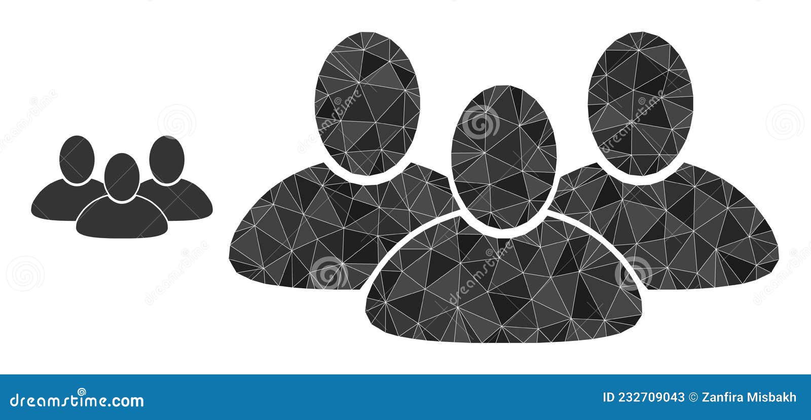 Vector Polygonal Customer Group Icon Stock Vector - Illustration of ...