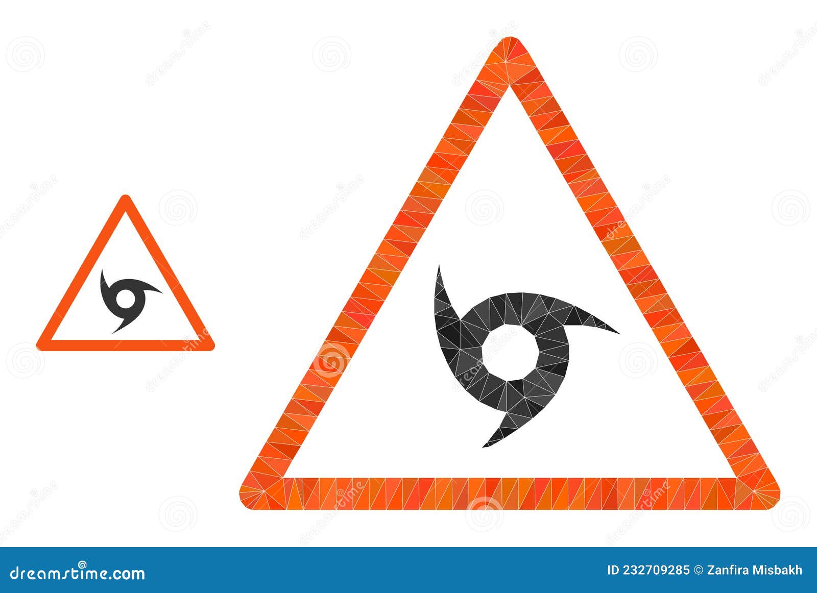 Vector Polygonal Cyclone Warning Icon Stock Vector - Illustration of ...