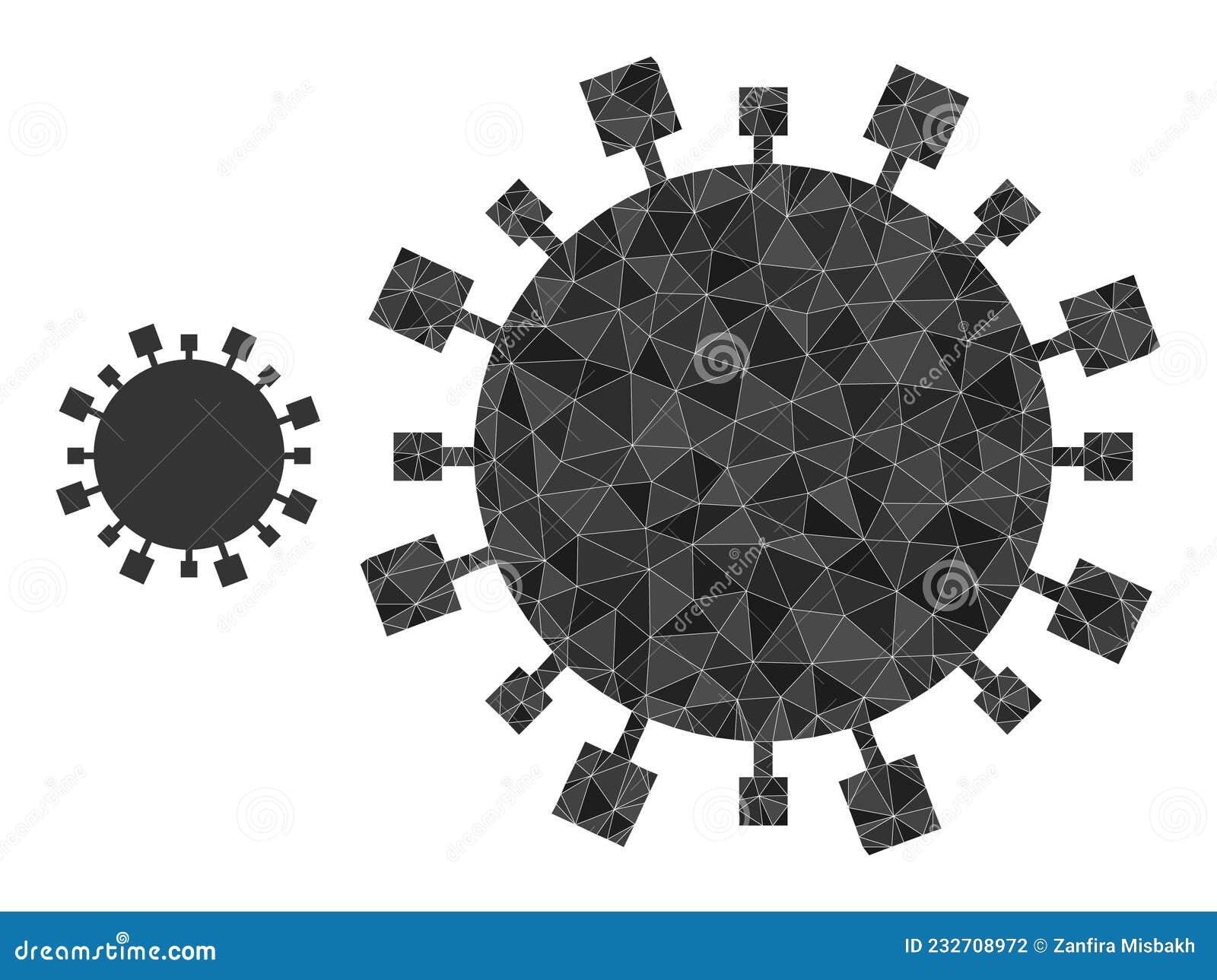 Vector Triangle Filled Digital Virus Icon Stock Vector - Illustration ...