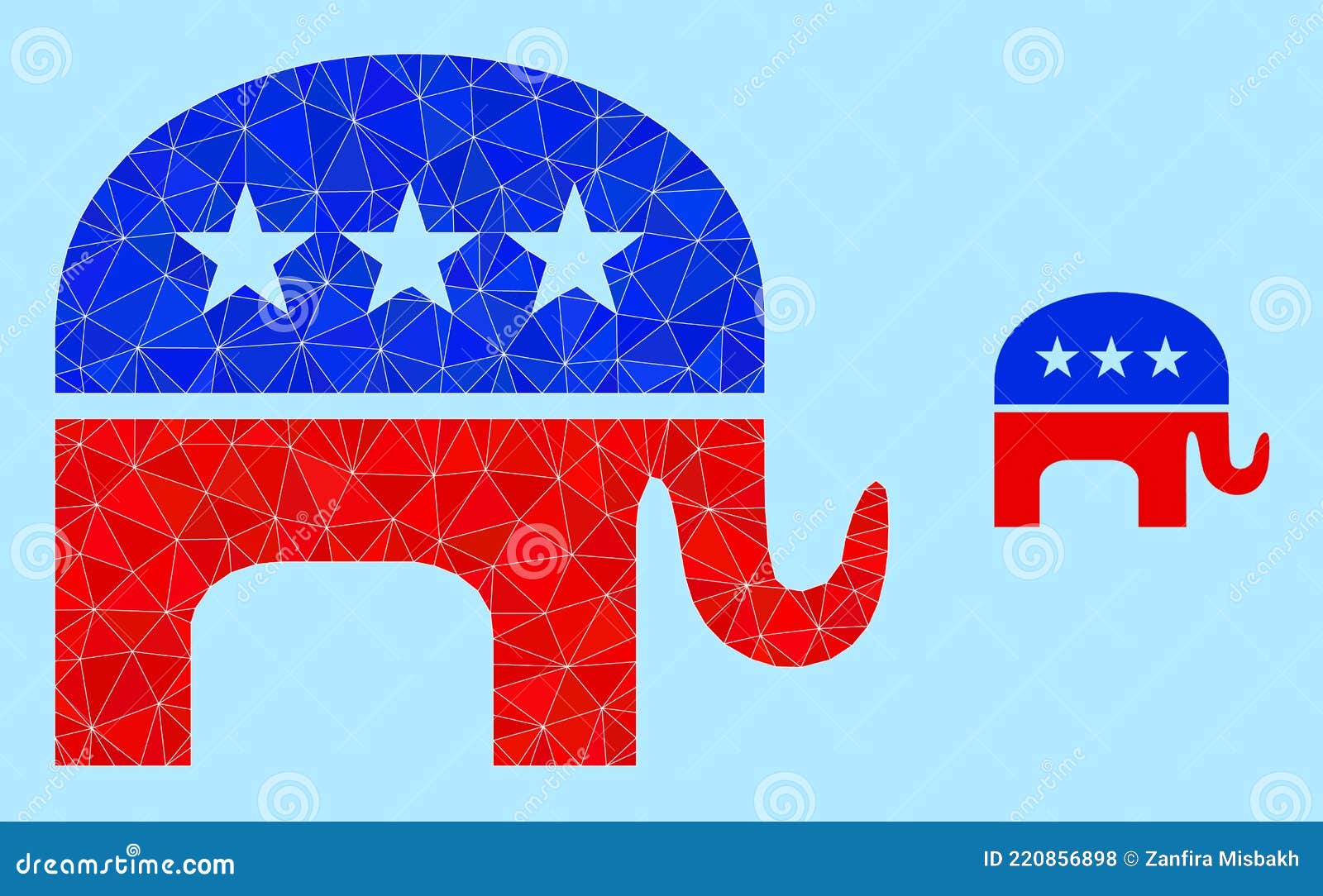 Vector Polygonal Republican Elephant Icon Editorial Stock Photo ...