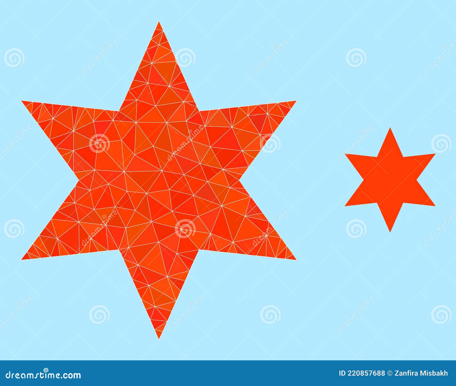 Vector Lowpoly Six Pointed Star Icon Stock Vector - Illustration of ...