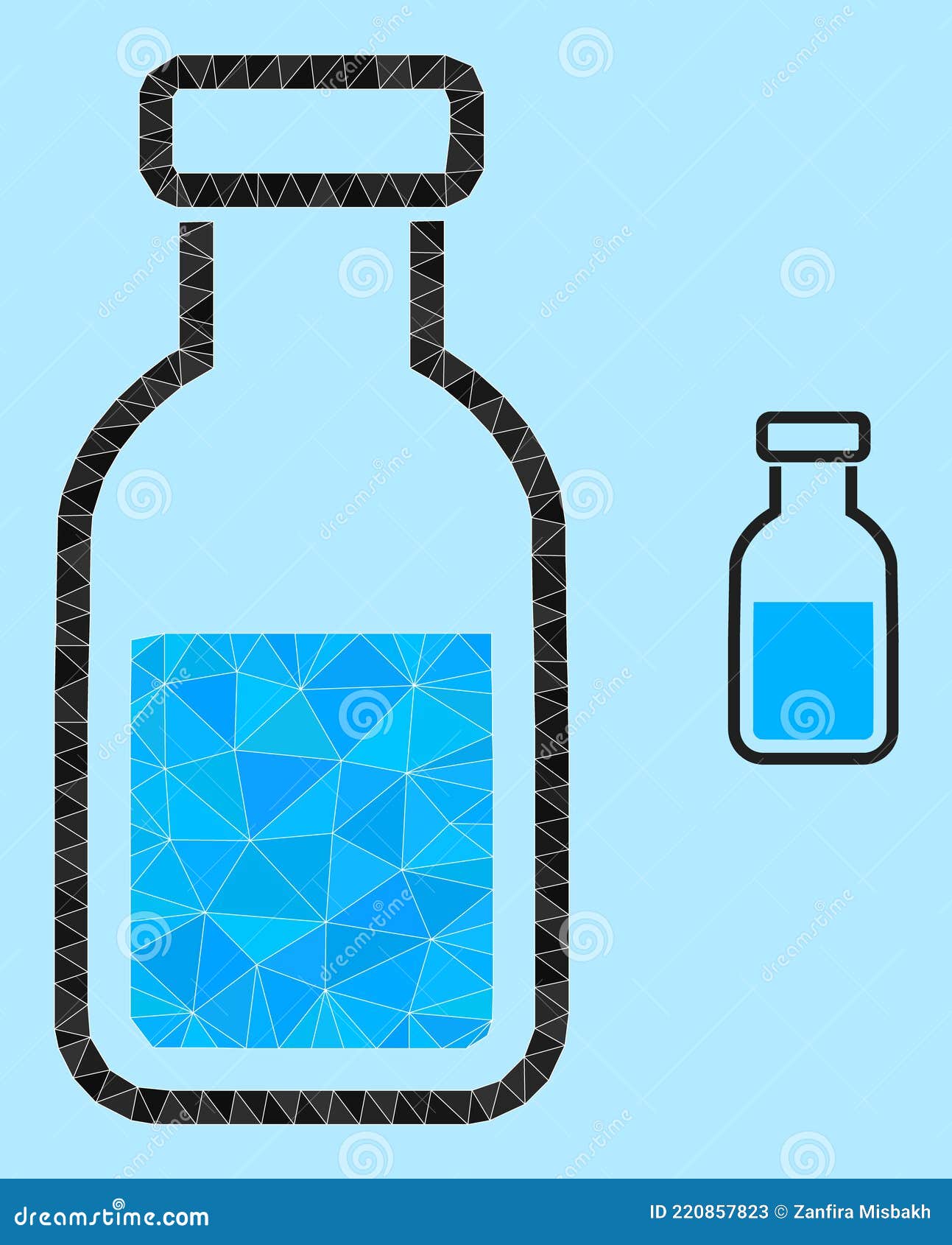 Vector Polygonal Vial Icon stock vector. Illustration of abstraction ...