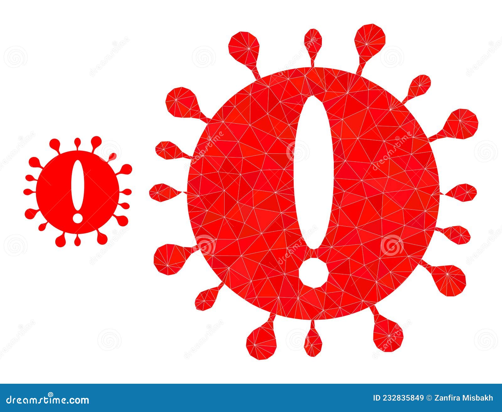 Vector Triangle Filled Virus Exclamation Icon Stock Vector ...