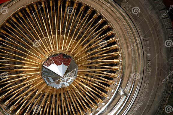 Lowrider Rim stock photo. Image of tyre, gold, polished - 6783700