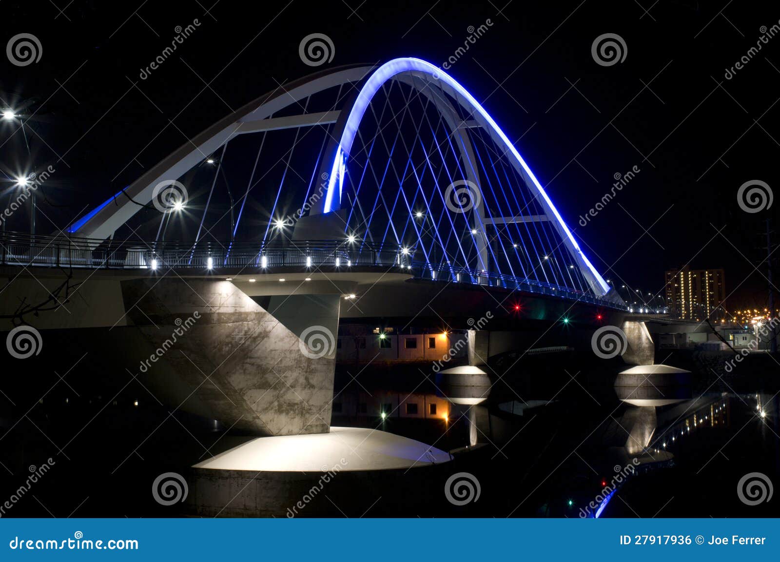 Lowry Avenue Illuminated Bridge Stock Photo - Image of county ...