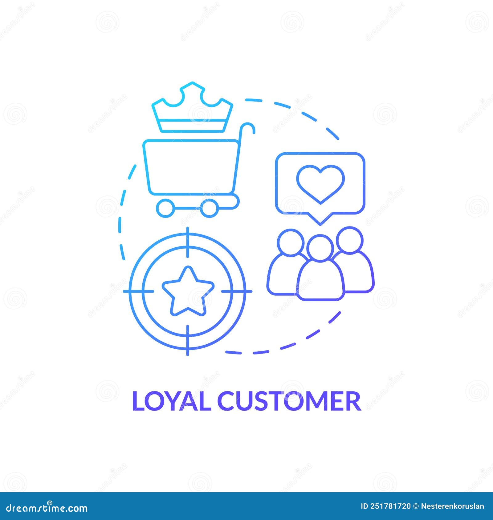 Loyal Customers Blue Gradient Concept Icon Stock Vector - Illustration ...