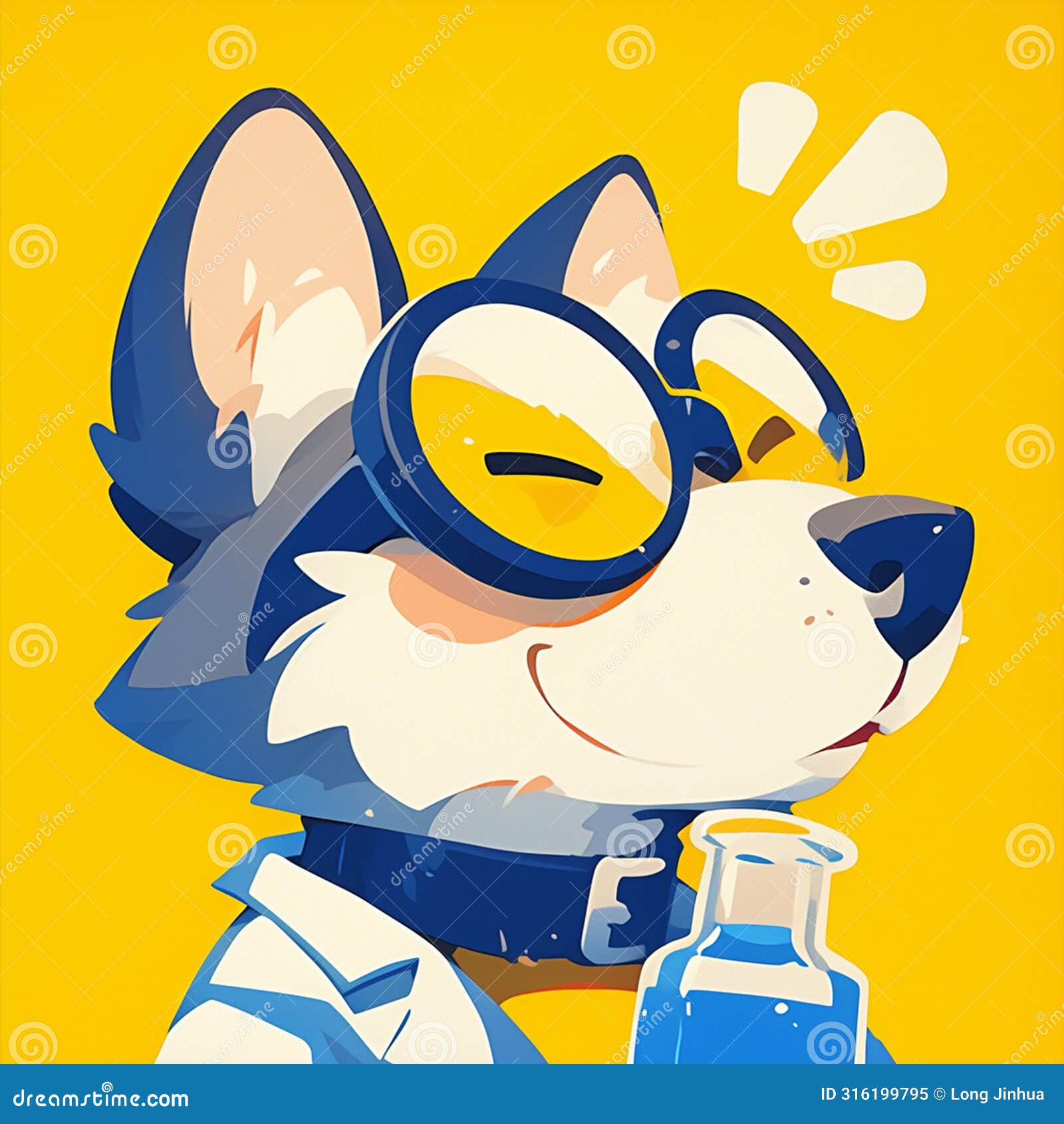 A Loyal Dog Scientist Cartoon Style Stock Vector - Illustration of ...