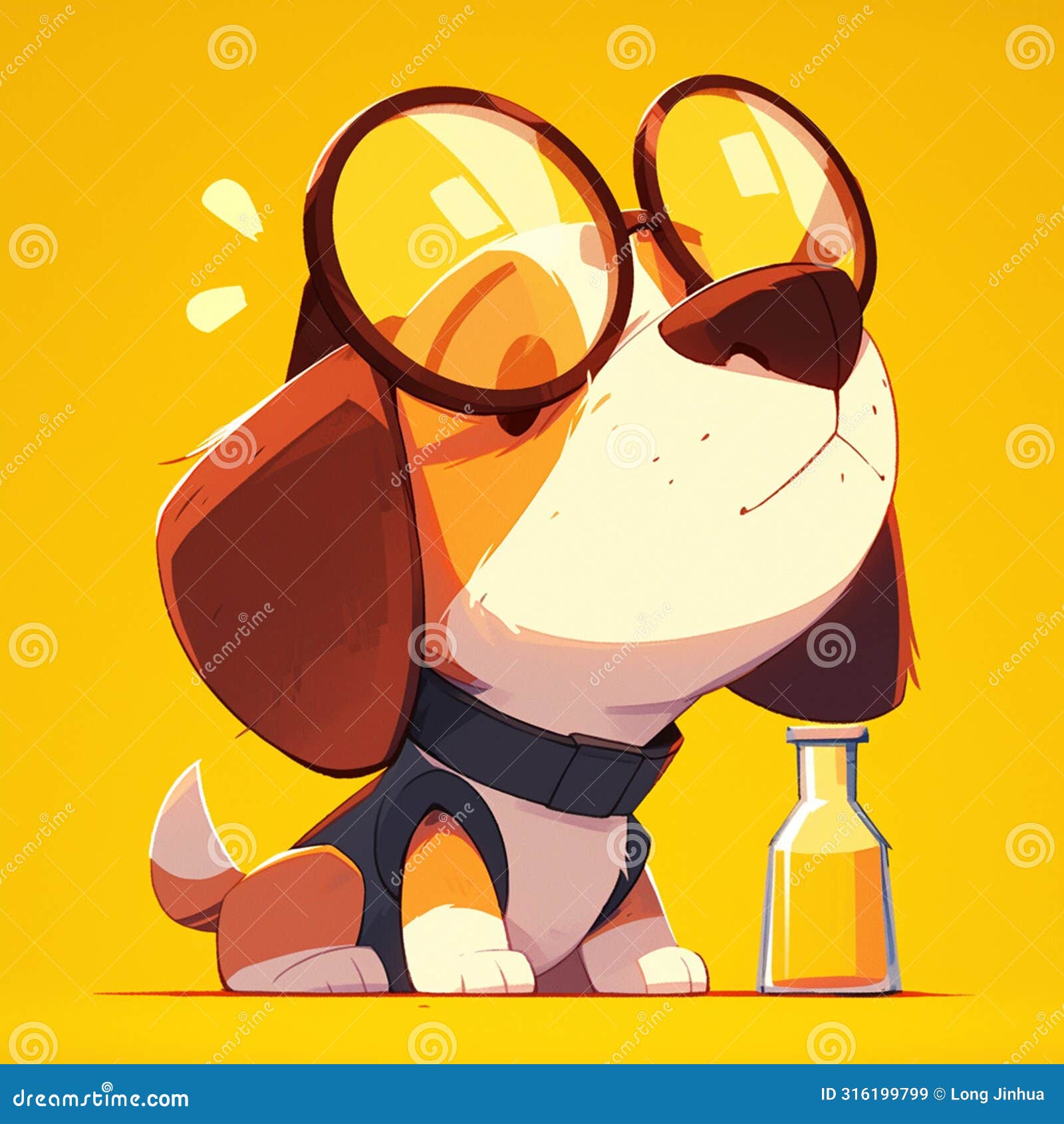 A Loyal Dog Scientist Cartoon Style Stock Vector - Illustration of ...