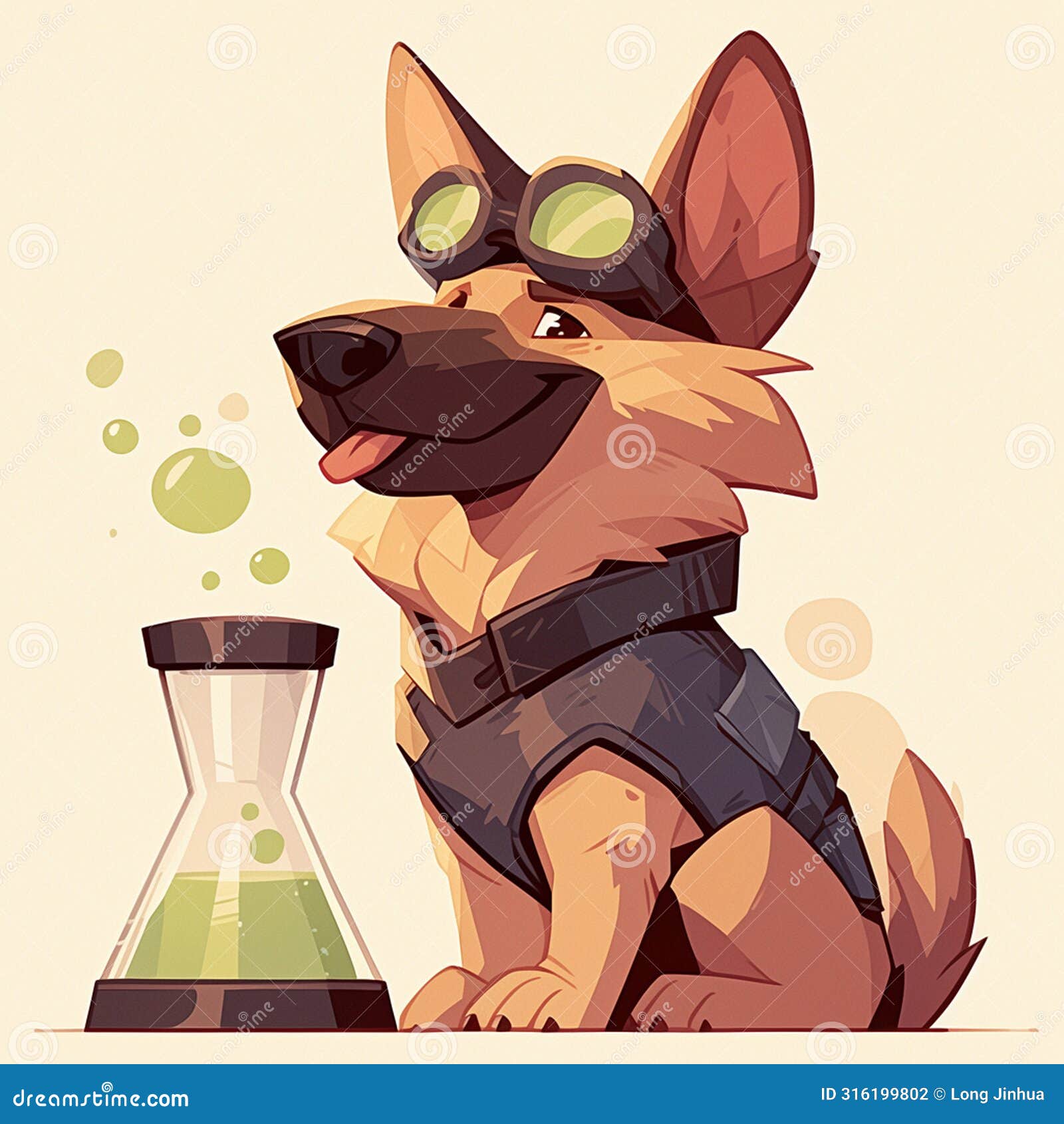 A Loyal Dog Scientist Cartoon Style Stock Vector - Illustration of ...