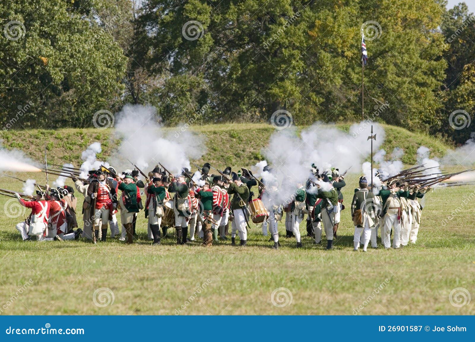 Continental Dragoons Charging The Square On Horseback, A Combined ...