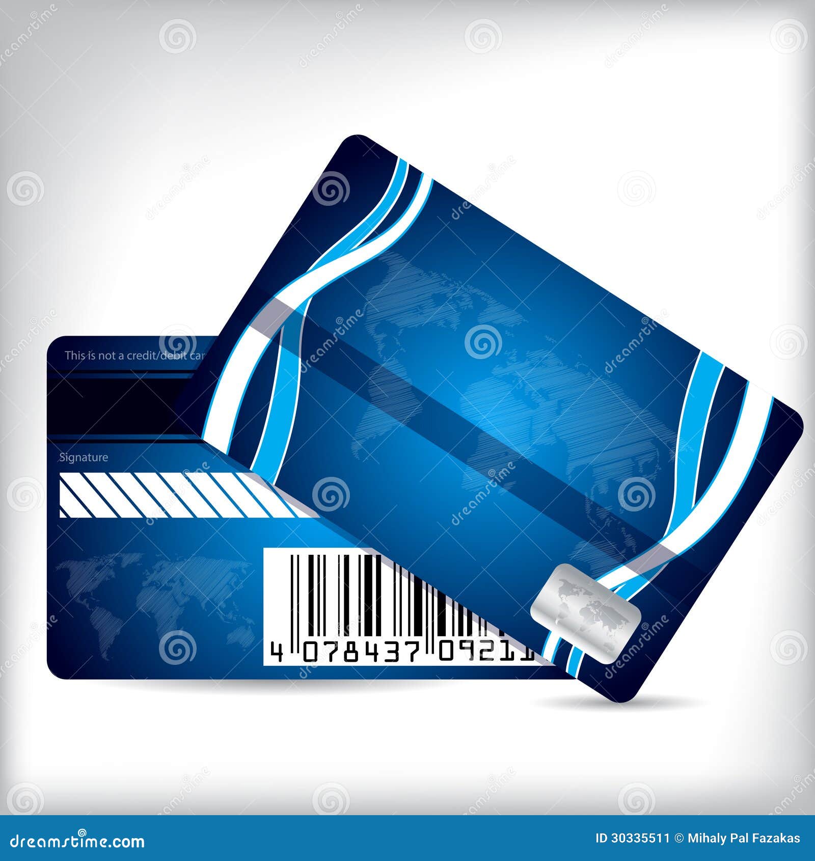 Loyalty Card Design With Blue Ribbon Vector Illustration ...