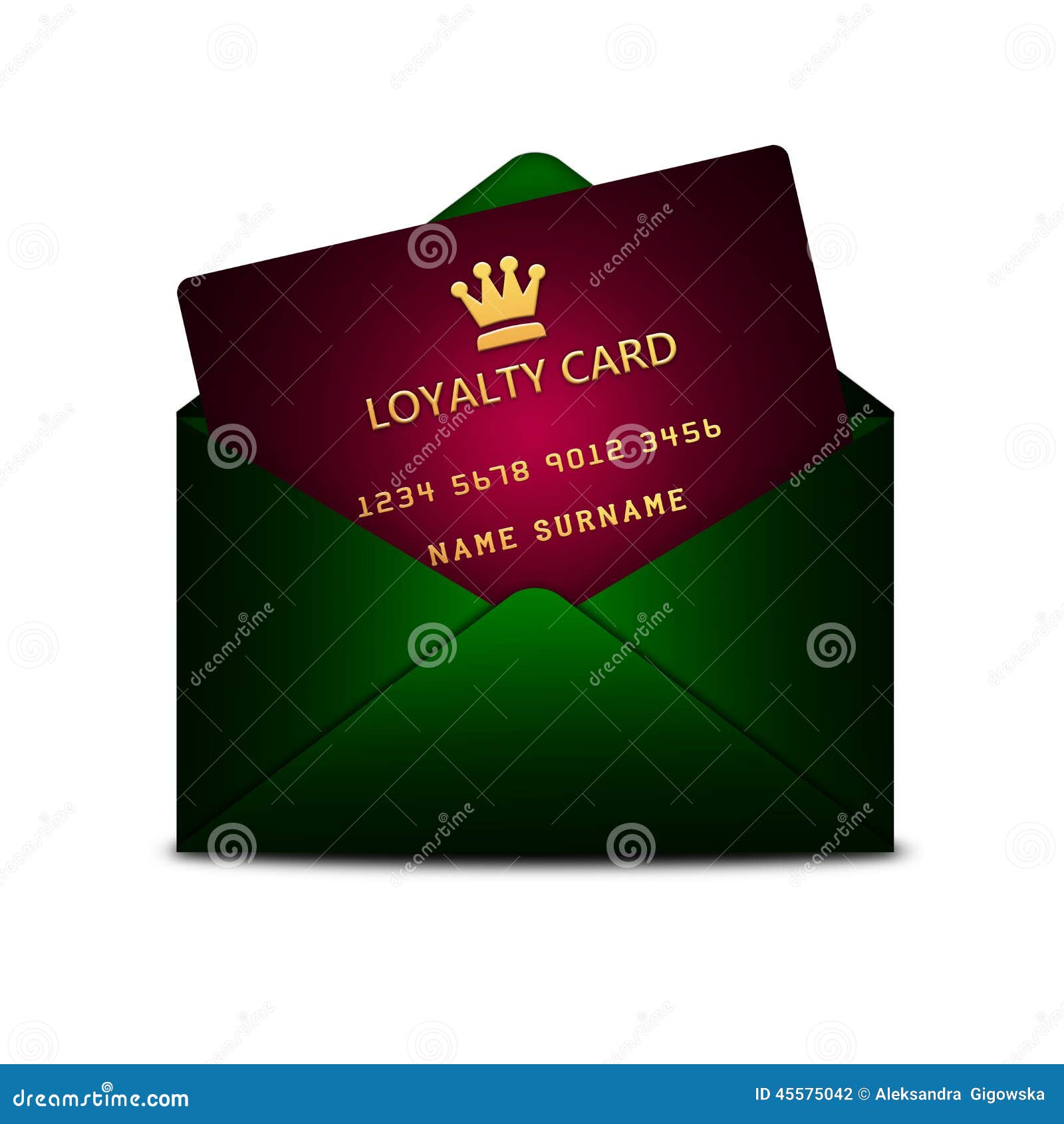 Loyalty Card in Envelope Over White Stock Illustration - Illustration ...