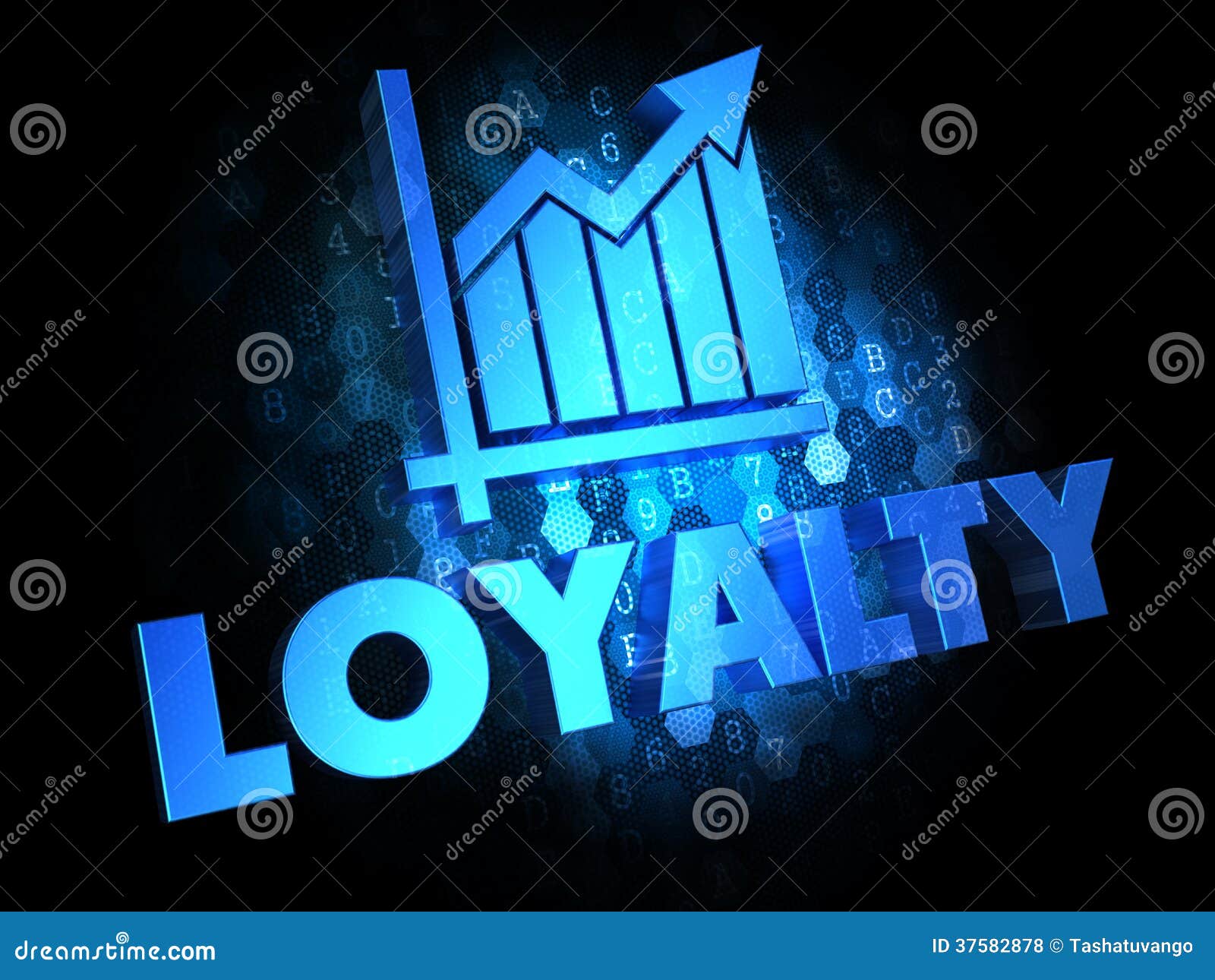 Loyalty Concept on Dark Digital Background. Stock Illustration ...